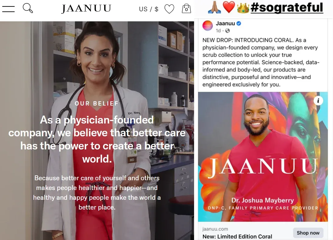 "Physician-founded" scrubs company Jaanuu features a "Doctor" in its ...
