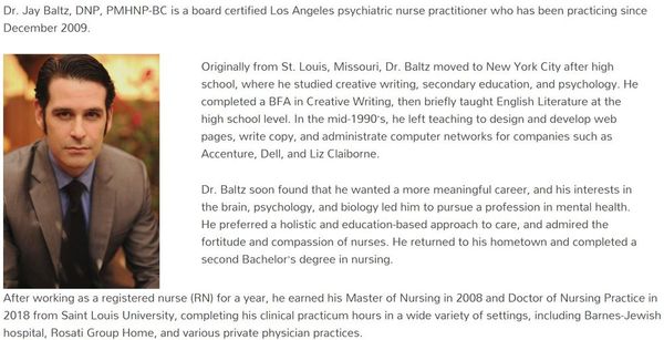 "Dr." Gerald "Jay" Baltz, PMHNP and the tragedy of Stevie Ryan's death