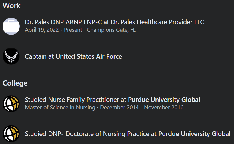 Where's the doctor at Dr. Pales Healthcare?